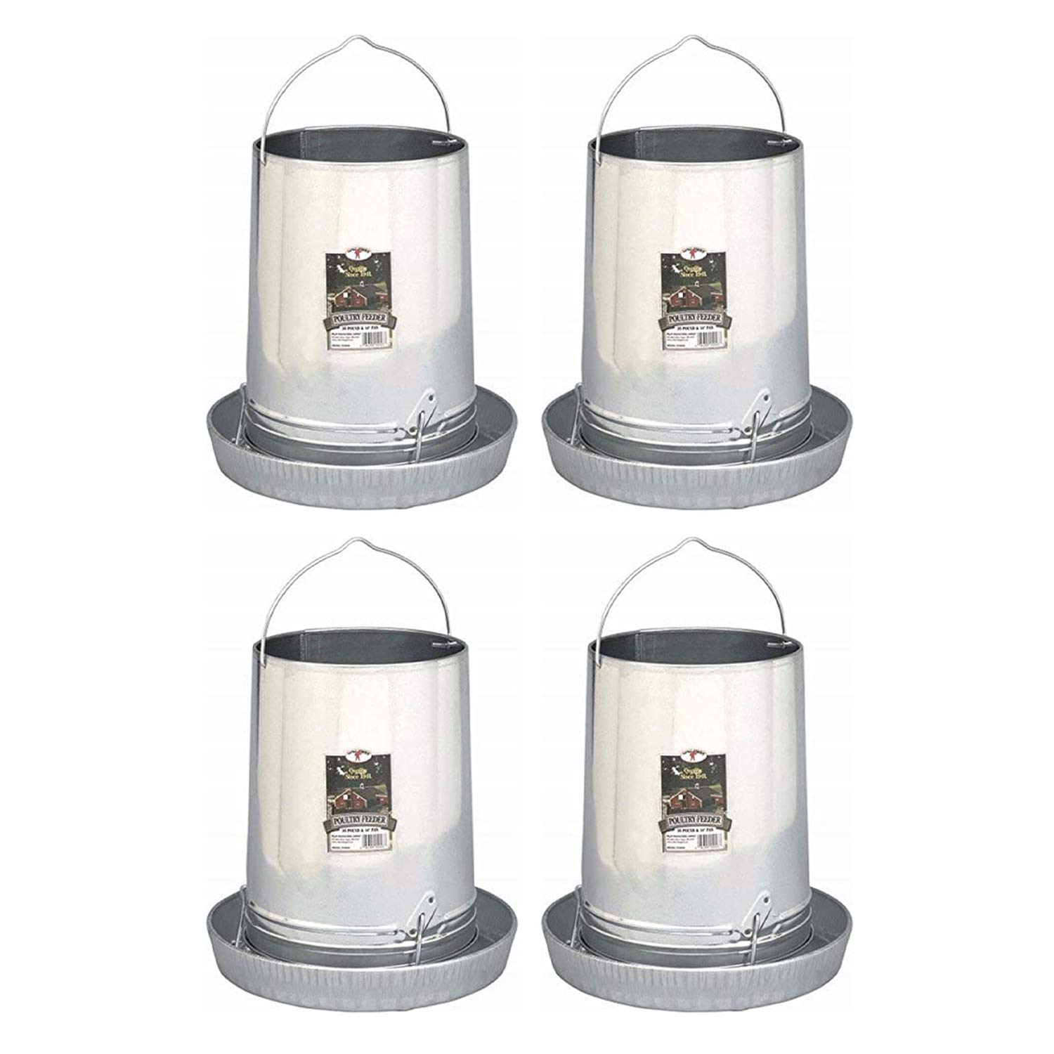 Little Giant 30-Pound Floor Space Saving Hanging Metal Poultry Feeder (4 Pack)
