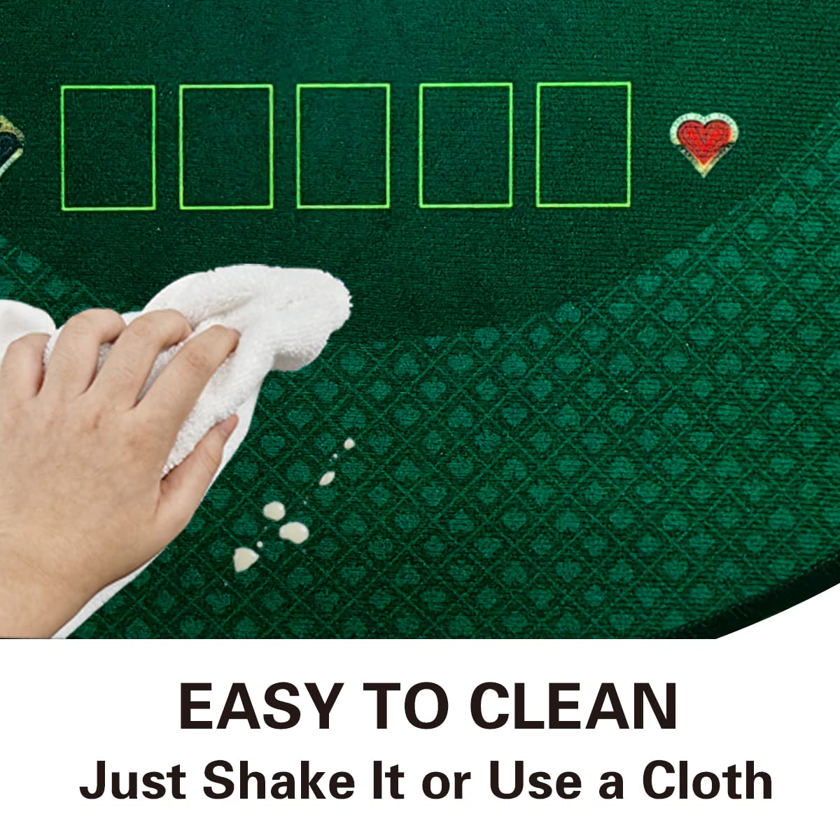 BWLOKXUN 58 x 58 Texas Hold'em and Blackjack Table Felt, Portable Foldable Texas Hold'em and Blackjack Layout