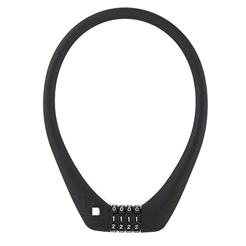 Bike Lock Bicycle Combo Lock Silicone Integrated 55CM Steel Braided Cable 4 Digits Resettable Light Weight Compact Bicycle Chain (Color : Black)