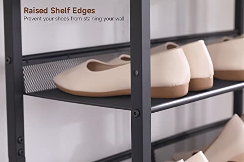 Kavonty Shoe Rack 5 Tier,Shoe Rack Organizer for Closet Entryway with Storage Shelves and Spacious Top,20-25 Pairs Shoes,Shoe Shelf, Steel Frame,Industrial, Rustic Brown and Black