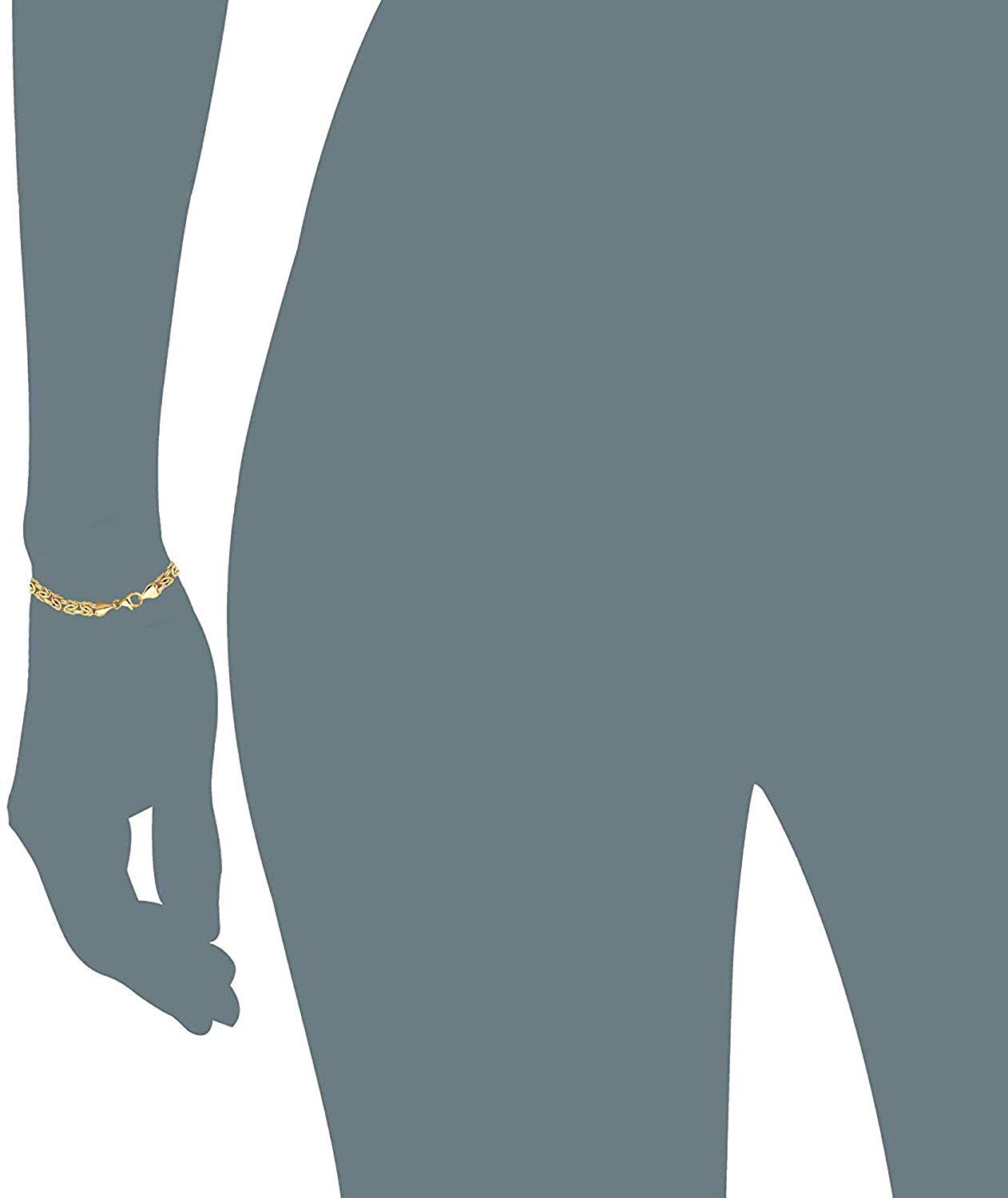 MCS Jewelry 14K Yellow Gold Byzantine Bracelet 6mm (Length: 7.25")