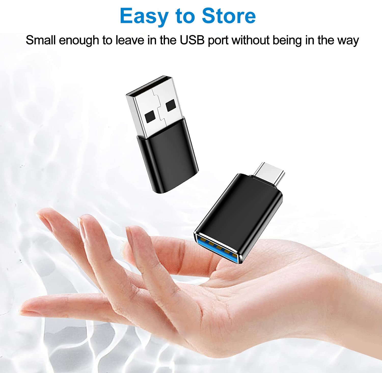 bonabest 4 Pack USB C to USB Adapter (2 Pack) & USB to USB C Adapter (2 Pack), USB C Female to USB 3.0 Male Adapter Compatible with Phone Laptop PC Airpods iPad Charger Power Bank, Black