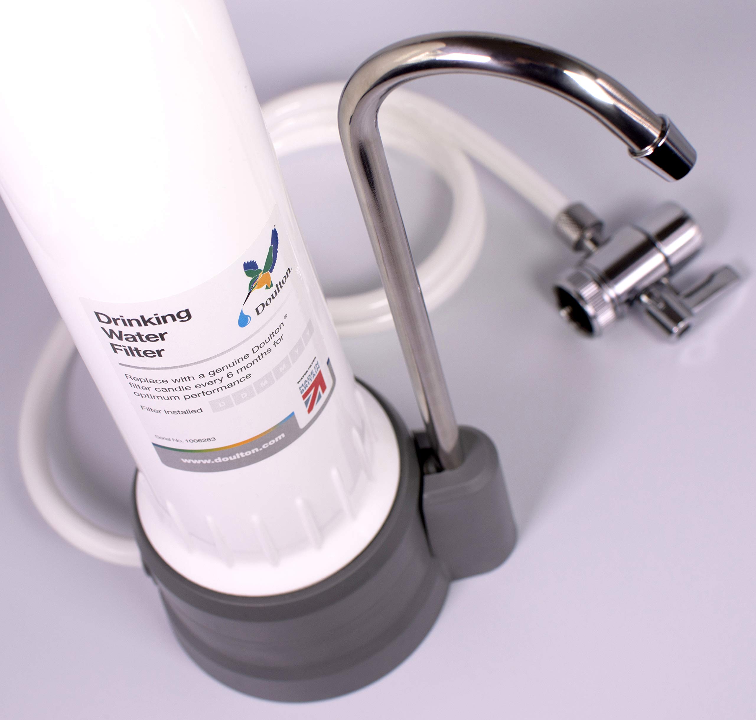 Doulton ¦ W9331032 ¦ HCP Countertop Filter System ¦ Tap Fit ¦ 10" UltraCarb Short Thread Element BSP Mount ¦ Superb Taste Drinking Water Filter ¦ 9501 ¦ White and Grey