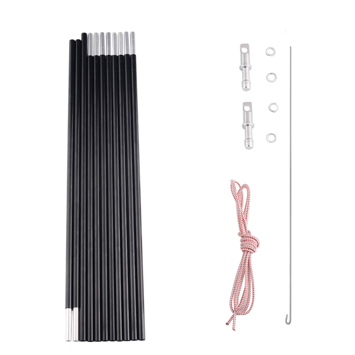 BRILLIANCE4U Tent Poles Replacement 0.33”/8.5mm, Fits both Female and Male Ends, Lightweight Tent Pole Repair Kit, 7001 Aluminum Alloy Tent Rod,14ft 7in 1 Pole Pack