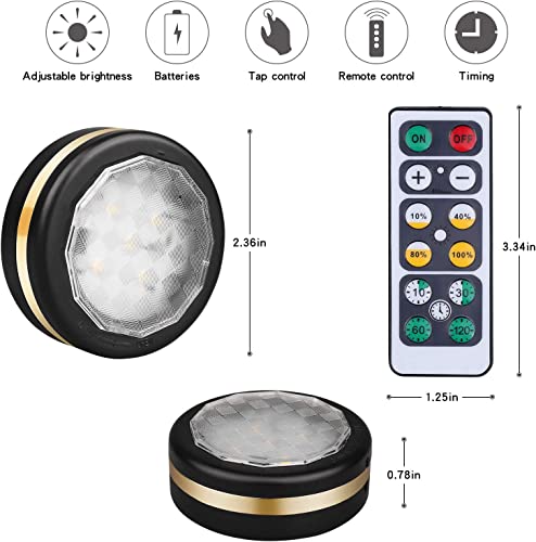 LEASTYLE Under Counter Lights for Kitchen,Wireless LED Puck Lights with Remote Control 6 Pack, Under Cabinet Lighting Battery Operated,Stick-up Steps Lights Indoor