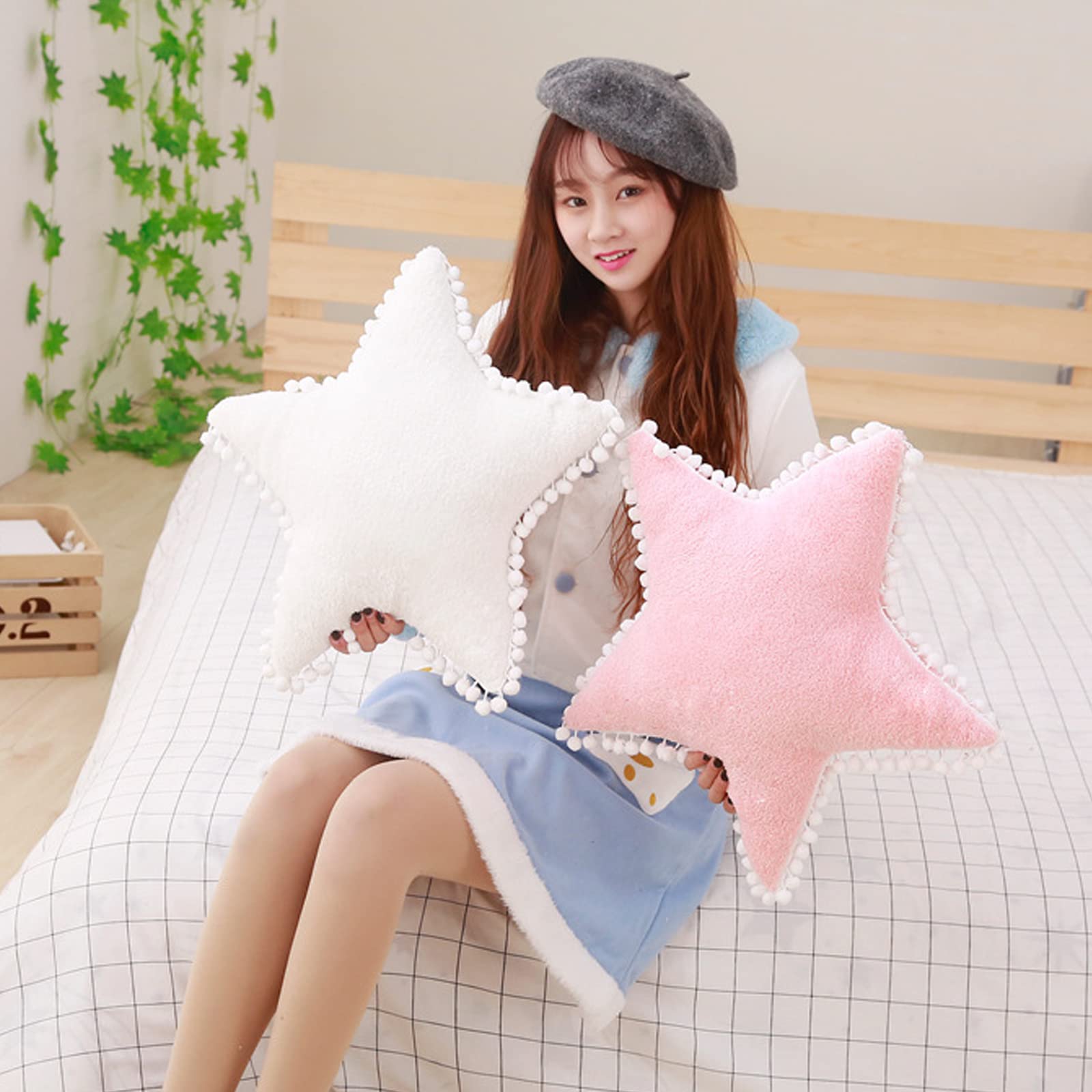 elfishgo Creative Star Moon and Cloud Plush Pillows Stuffed Toys (White, Cloud)