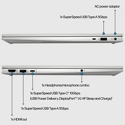 HP 2023 Pavilion 15 15.6" Touchscreen FHD Business Laptop, 12th Gen Intel 10-Core i7-1255U, 32GB DDR4 RAM, 1TB PCIe SSD, WiFi 6, Bluetooth 5.3, Backlit Keyboard, FR, Windows 11 Pro, BROAG HDMI Cable