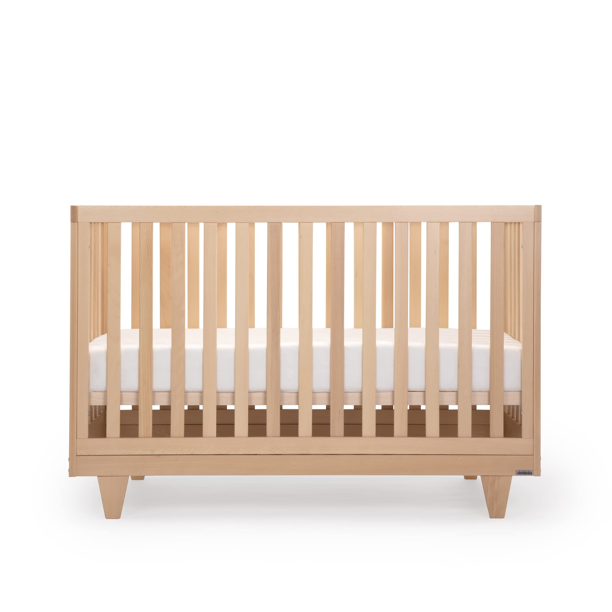 dadada Baby’s 3-in-1 Cambridge Convertible Crib with Toddler Bed Rail - Newborn Essentials Baby Bed Fits Standard Crib Mattress - Adjustable Bed Base (Natural)