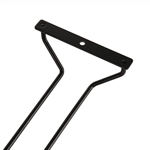 Dianoo 18cm Black Wine Glass Rack Under Cabinet, Wine Glass Holder Under Shelf, Hanging Stemware Holder For Bar Dining Room, 1 Row