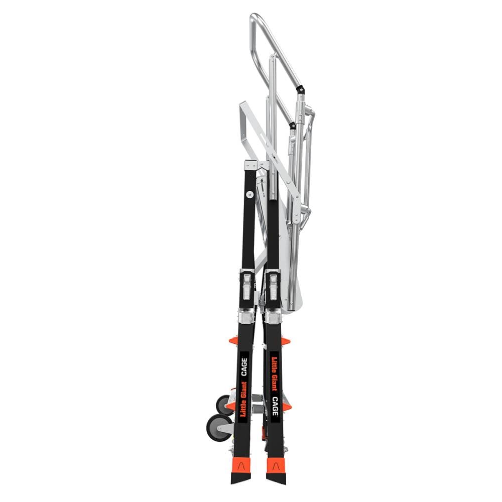 Little Giant, 18503-240, Adj. Cage Platform Ladder, 5 Ft., Fbrglss
