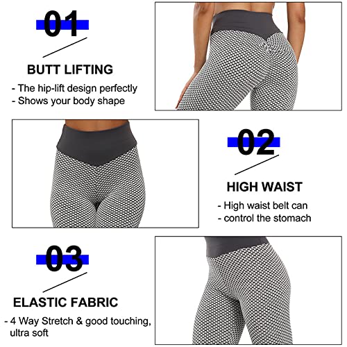 Bodypurge Women's High Waist Yoga Pants Tummy Control Workout Leggings Butt Lifting Scrunch Booty Tights White