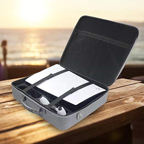 Carrying Case for PS5 Portable PS5 Host Accessories Storage Bag Waterproof Travel Bag for PS5 Models, Gray