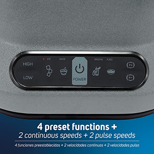 Taurus| Blaze| Maximun power per two| 80 Oz Jar| 4 presets functions| Powerful 1500 W| 2 motors| 2 times more durable| Blender and 2 bottles 2 go!|