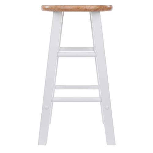 Winsome Element Counter Stools, Natural & White, 24", Walnut, 2 Piece Set