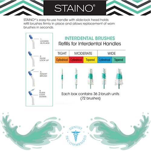 Staino Interdental Refill Brushes - Tapered Mini Brush (Large) 36/Box
