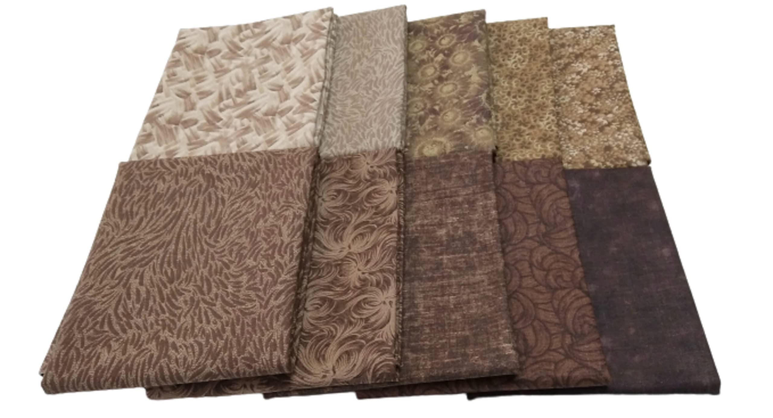 Fat Quarter Bundle Assorted Brown Prints - Revised Prints 2023