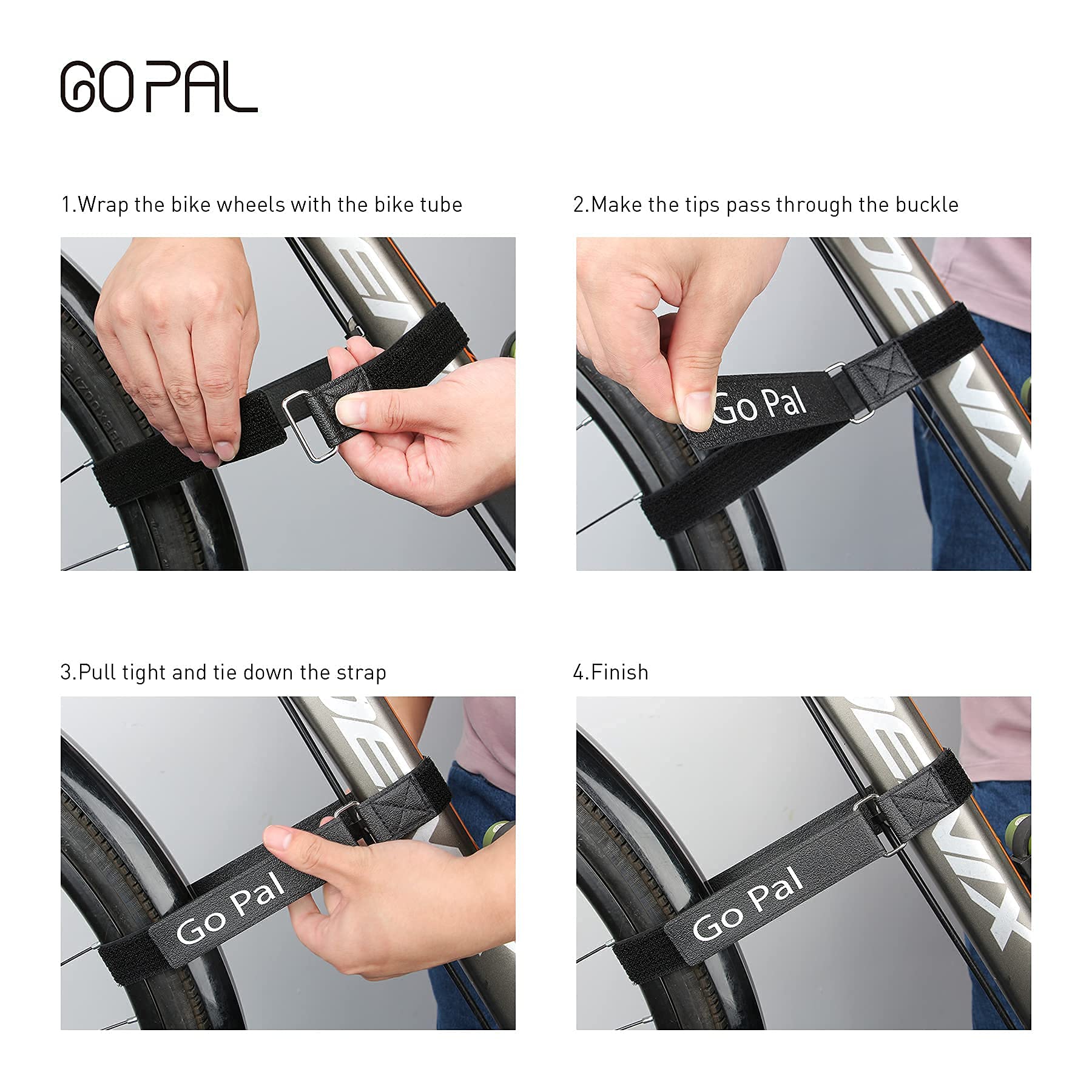 Bike Rack Straps Bike Wheel Stabilizer Straps, Adjustable Bike Storage Straps Keep The Bicycle Wheel from Spinning, 2 Pack