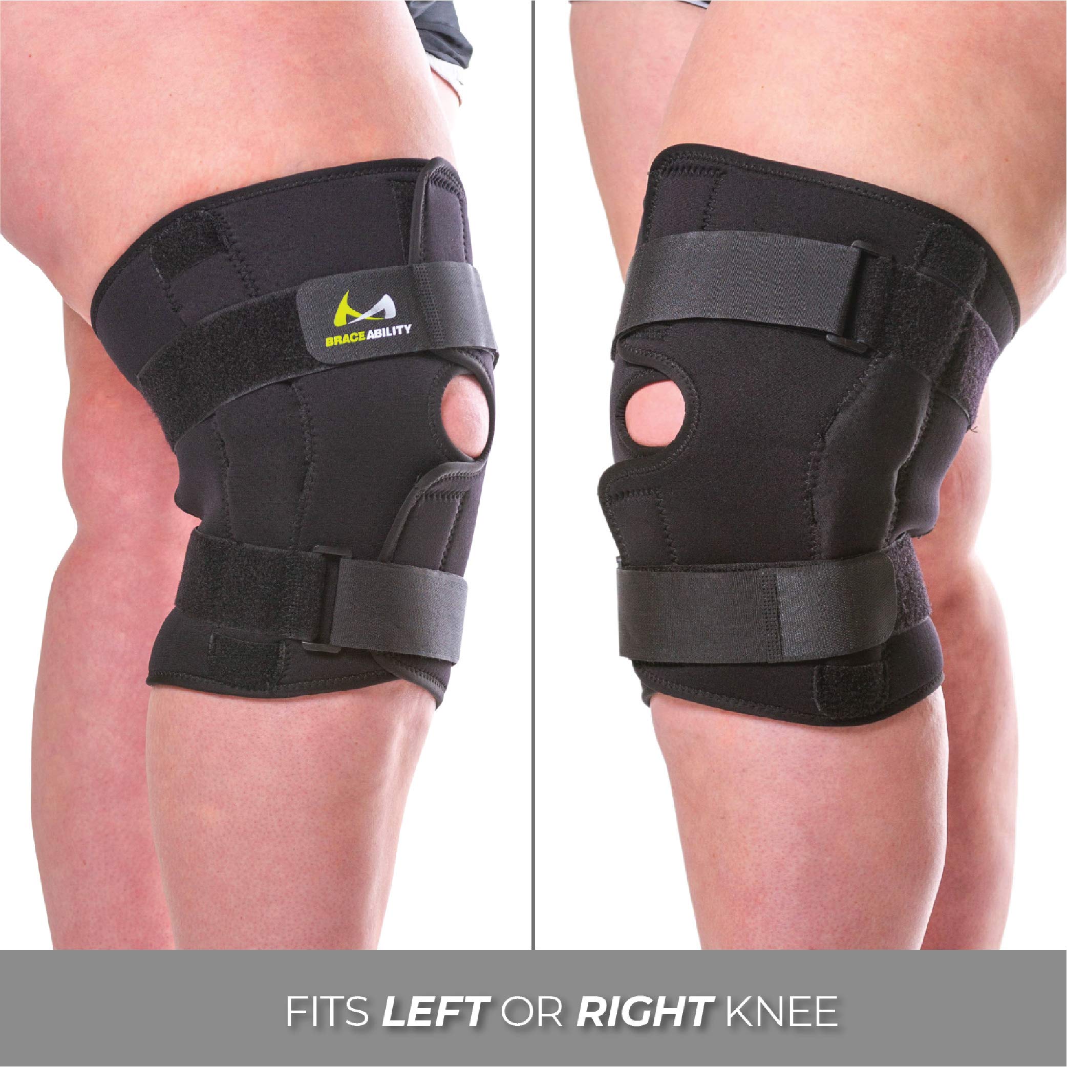 BraceAbility Plus Size Knee Brace - Bariatric Hinged Wraparound Sleeve for Extra-Large Legs and Obese Thighs to Support Meniscus Tears, Arthritis Pain, Tendonitis, Ligament Injuries and Sprains (6XL)