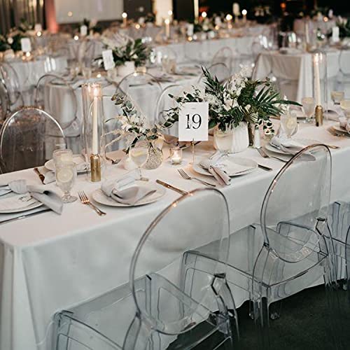 PlatolPro 6 Pack White Table Cloth Rectangle Table 60 X102 Inch White Table Cloths for Parties 6 Foot Manteles De Mesa De Tela para Fiestas Ideal for Wedding Receptions, Parties.(White, 6 Pack)
