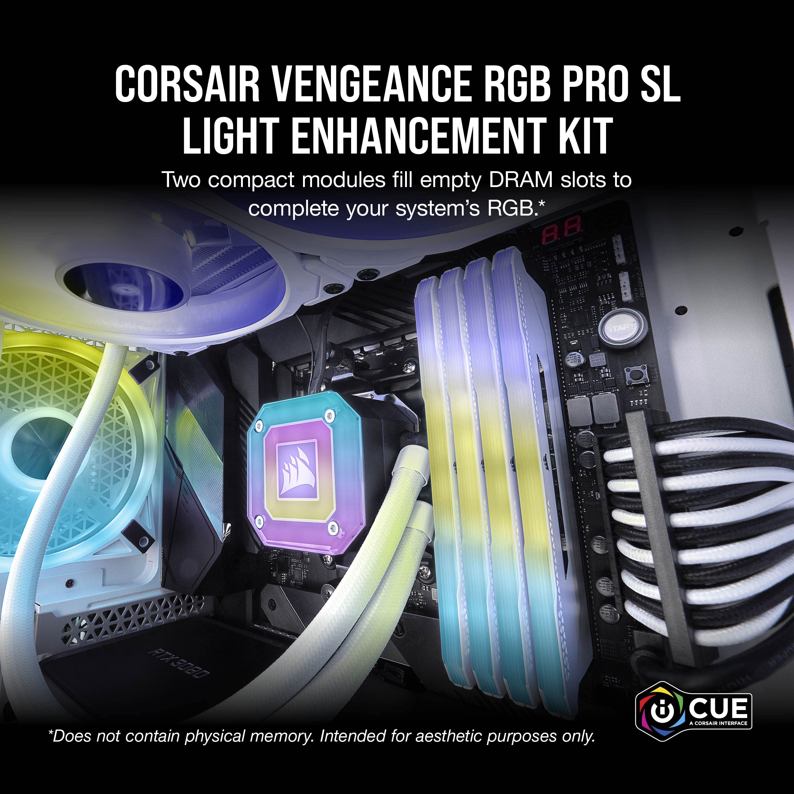 Corsair Vengeance RGB PRO SL Series DDR4 Light Enhancement Kit (Contains No Physical Memory, Dynamic Ten-Zone RGB Lighting, Wide Compatibility with Most Intel® and AMD DDR4 Motherboards) White