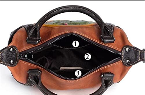 BZLSFHZ Hand-Embossed Handbag Women's Bag Retro Versatile Large-Capacity -Shoulder Messenger Bag (Color : D, Size