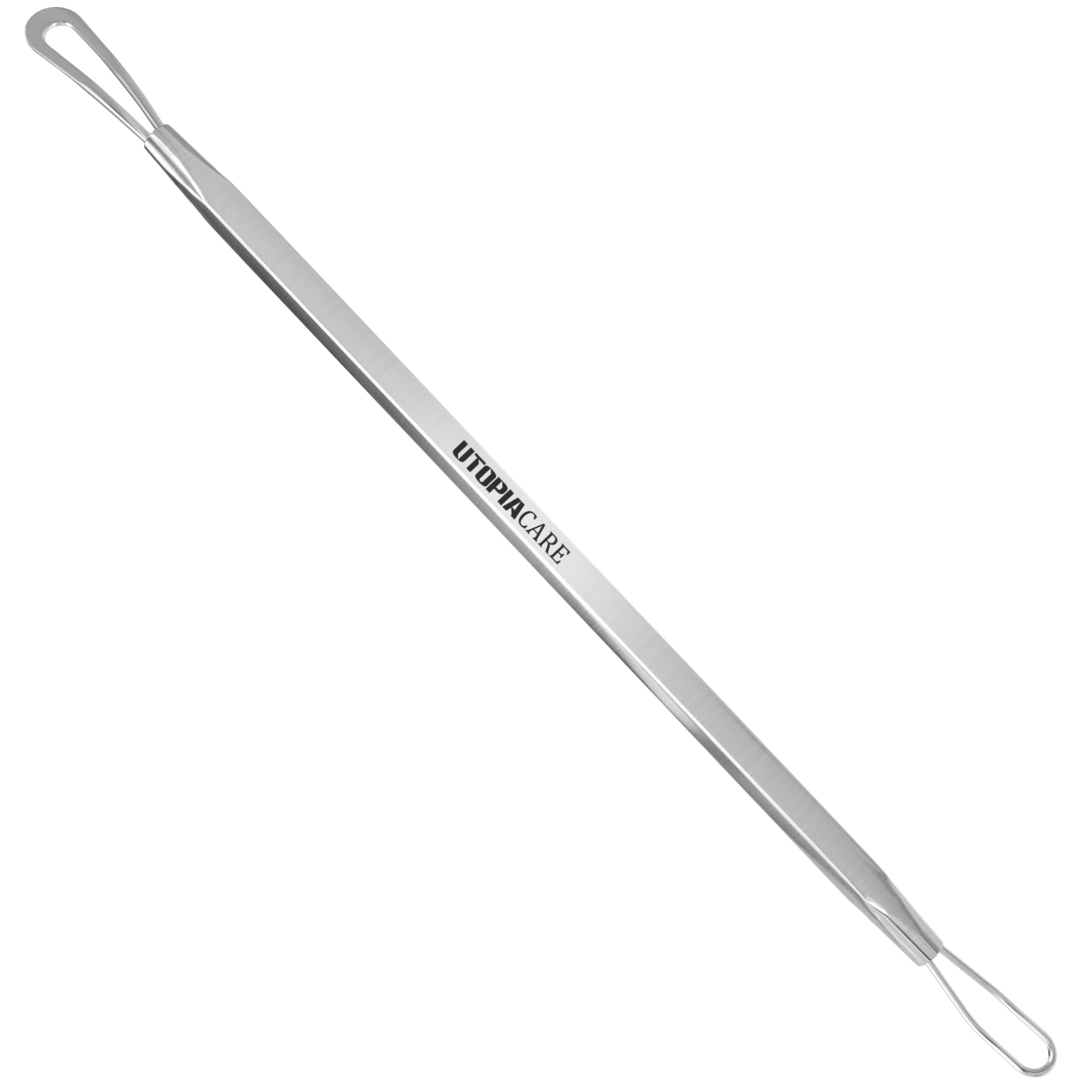 Utopia Care - Professional Blackhead and Blemish Remover - Pimple Comedone Removal 2-in-1 Extractor Tool - Silver