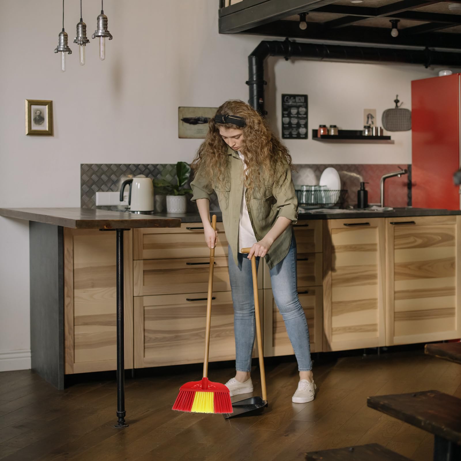 Mobestech 6pcs Broom Head Sweeping Brush Heads Pooter Sweeper Head Broom Replacement Head Brooms Broom Outdoor Broom Accessories Broom Parts Plastic Household Barre Red
