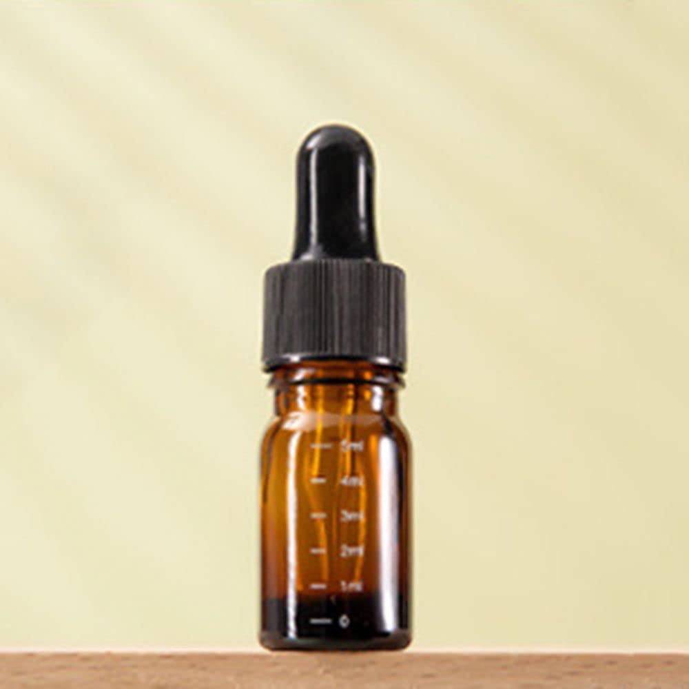 WEISHA Dropper Bottles with Scale 5-100ml Reagent Eye Drop Perfume Amber Glass Aromatherapy Liquid Pipette Bottle Travel Refillable Bottles(5ml)