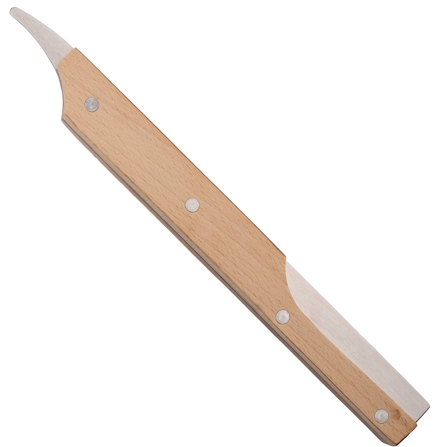 Coconut Opener Tool with Wooden Handle Stainless Steel Knife Opener Double Ended Coconut Cutter Kitchen Gadget Tools