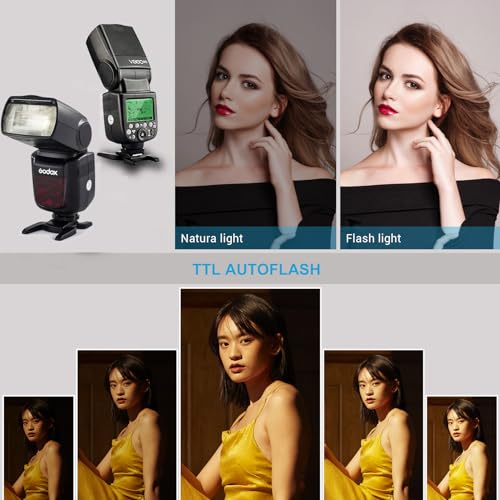 Godox V860II-N V860II Flash for Nikon, 2.4G TTL GN60 1/8000S HSS Nikon Speedlite, Rechargable Li-ion Battery, 650 Full Power Flashes, External Flash Compatible for Nikon Cameras