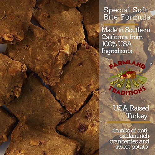 Farmland Traditions USA Made 3 lbs. Turkey, Sweet Potato, Cranberry Soft Jerky Bite Dog Treats