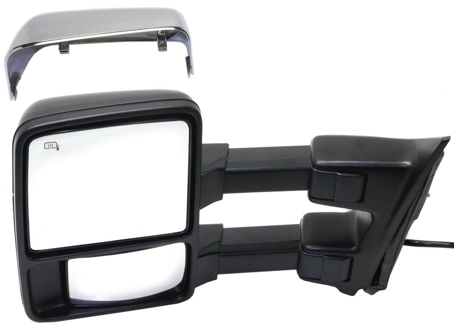 Kool Vue Driver Side Power Heated Towing Mirror for Ford F-250 F-350 Super Duty 2010-2016 Power Fold With Signal Light & Memory; Without Blind Spot Monitor Auto Extend with 2 Caps