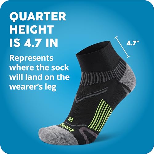 Balega Enduro Arch Support Performance Quarter Athletic Running Socks for Men and Women (1 Pair), White, Large