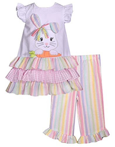 Bonnie Jean Girl's Easter Outfit - (Tiered Bunny Capri Set,24 months)