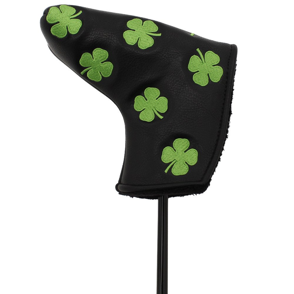 Black Clover All Over Clover Putter Cover (Black with Lime Clovers)