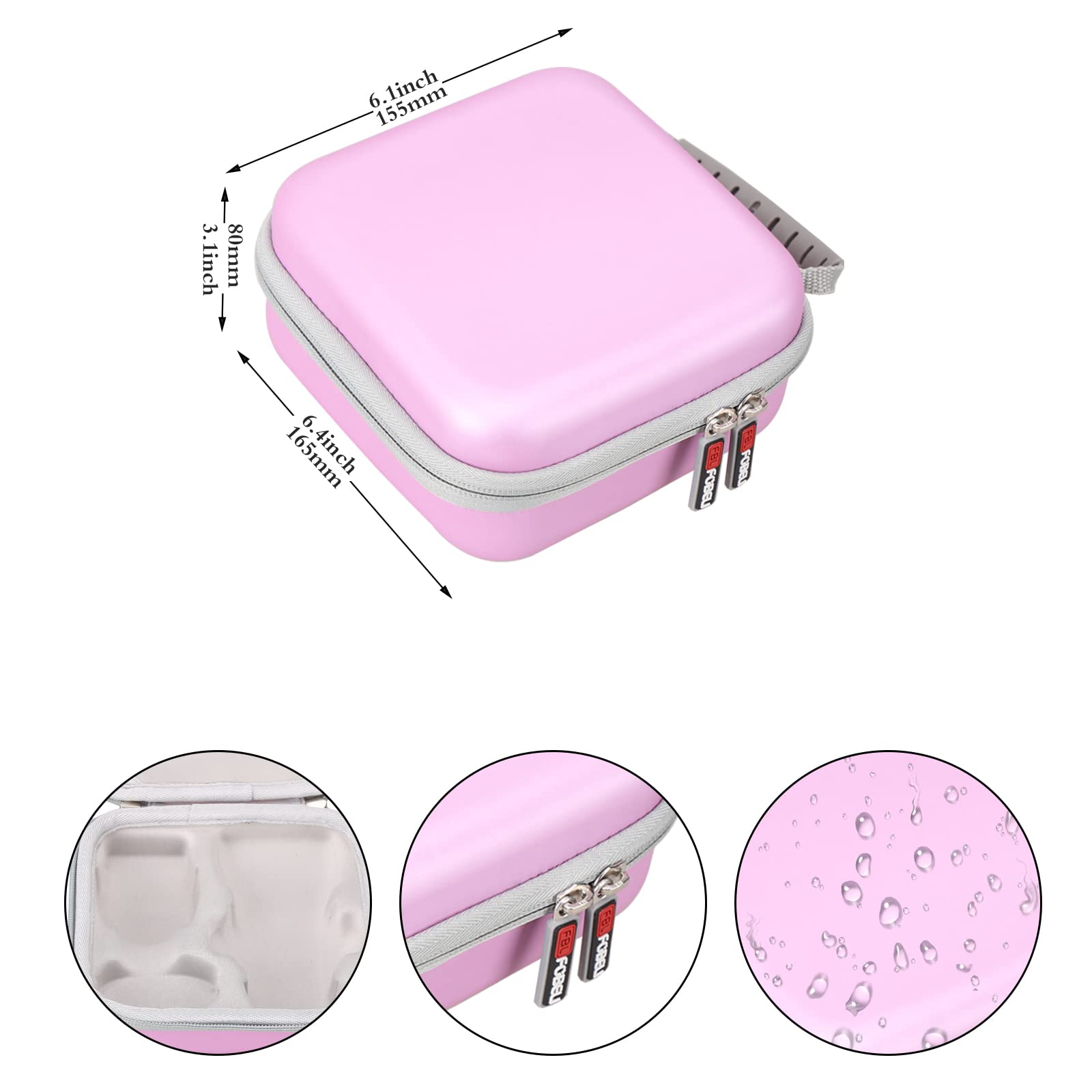 FBLFOBELI EVA Hard Storage Carry Case Compatible with Braun Silk-épil 9 9-890/Silk-épil 9 9-720/Silk-épil 9 9-880 Epilator Facial Hair Removal (Pink)