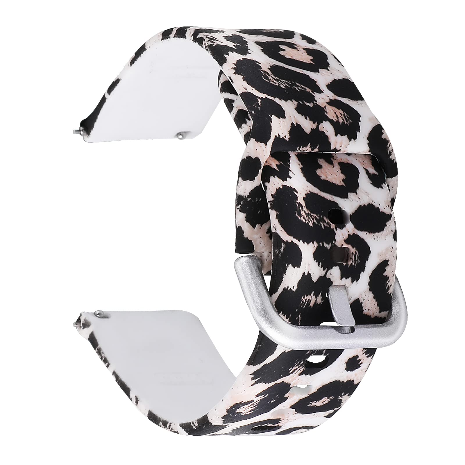cobee Single-Sided Printed Sport Bands, Smart Watch Straps, Silicone Watch Strap Compatible with Smart Watch Sport Watch (22mm, Leopard Print)