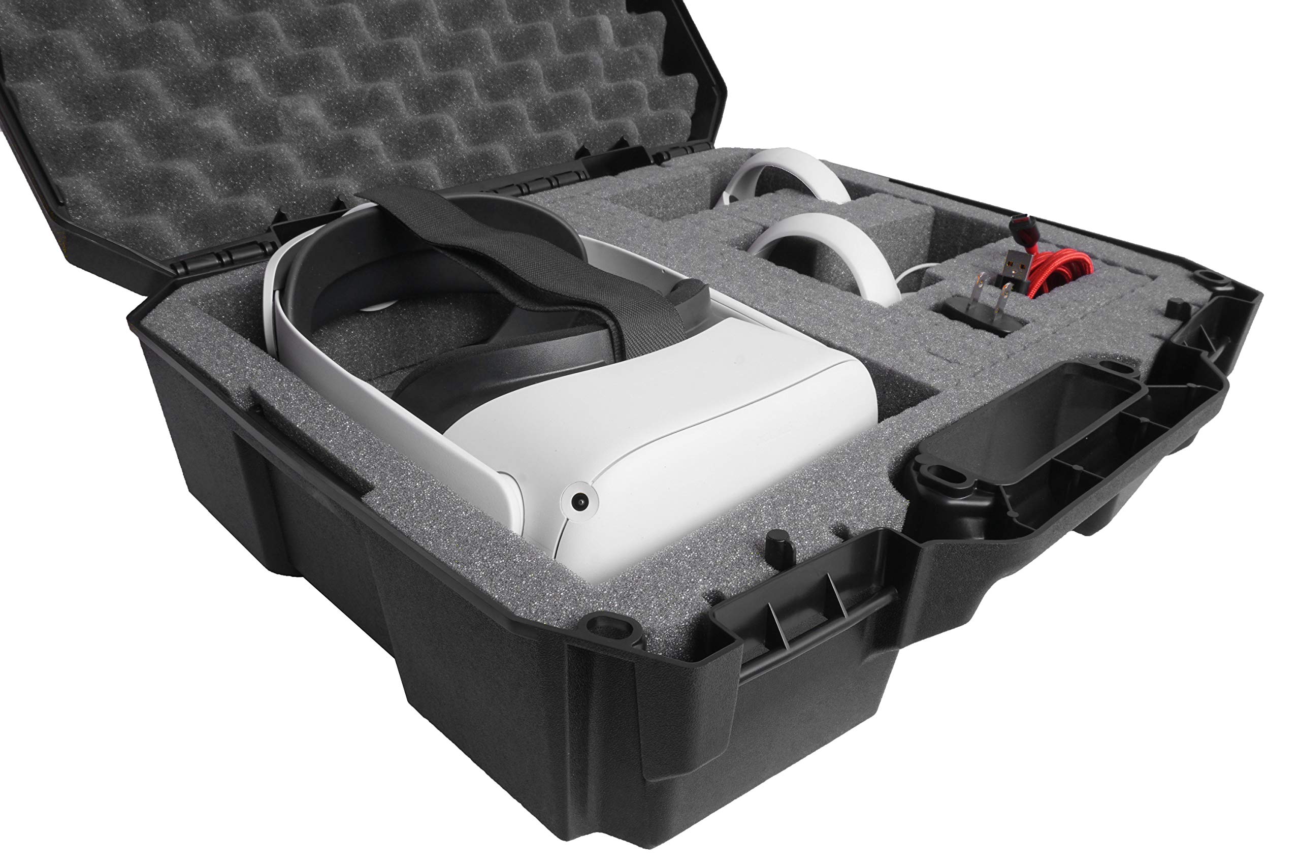 Case Club Hard Case Compatible with Oculus Quest 2 and Oculus Quest VR Gaming Headset & Accessories - Also fits Elite Strap - Compact Design | Impact Protection | Made in USA