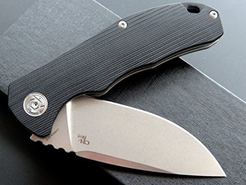Eafengrow CH3504-G10 Flipper Folding Knife Camping Fruit Pocket Knives EDC Tools D2 Blade Ball Bearings Outdoor Tool (black)