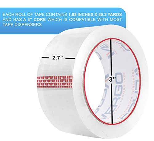 Vergo Industrial Heavy Duty Clear Packing Tape 2.7mil for Moving Packaging Shipping and Office (36 Pack)