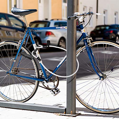 Bike U-Lock Anti-Theft Safety Motorcycle Scooter Lock Bicycle Accessories Bike Lock Heavy Duty Bicycle U Lock with Mounting Bracket U-Lock (Color : Lock and Cable Set)