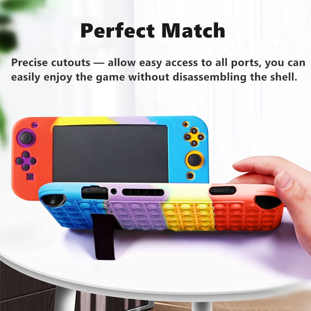 Case for Nintendo Switch - Vicbuy Soft Silicone Full Body Protective Case Cover for Switch Games, [Anti-Slip] [Shock Proof] [Anti-Scratch] Grip Cover - Cases for Switch Controllers (Colorful Bubble)