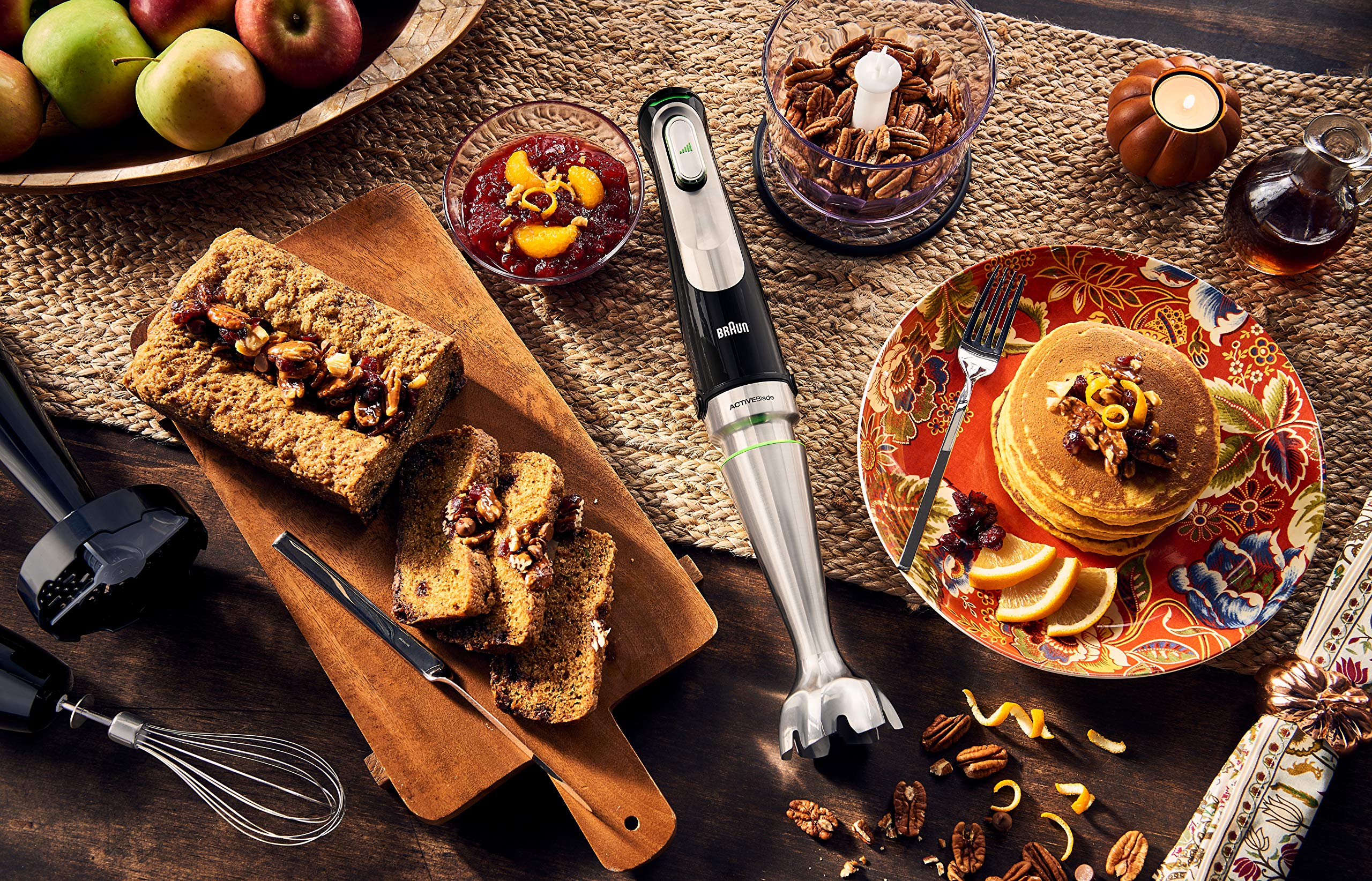Braun MQ9007 MultiQuick 9 Immersion Hand Blender - Patented Technology - Powerful 700 Watt - Variable Speed - Includes Beaker, Whisk, Masher