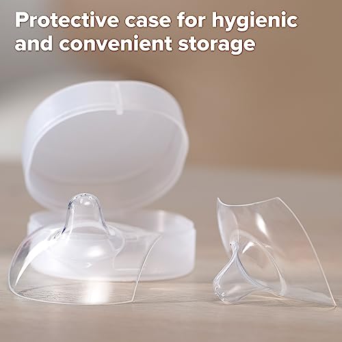 haakaa Nipple Shields for Nursing Nipple Shield for Breastfeeding with Storage Case Ultra-Thin Food-Grade Silicone (24mm, 2pk)