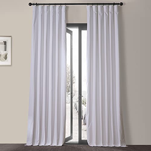 HPD Half Price Drapes Vintage Cotton Velvet Curtains for Living Room 50 X 84 (1 Panel), VCCH-VET20802-84, Powder White
