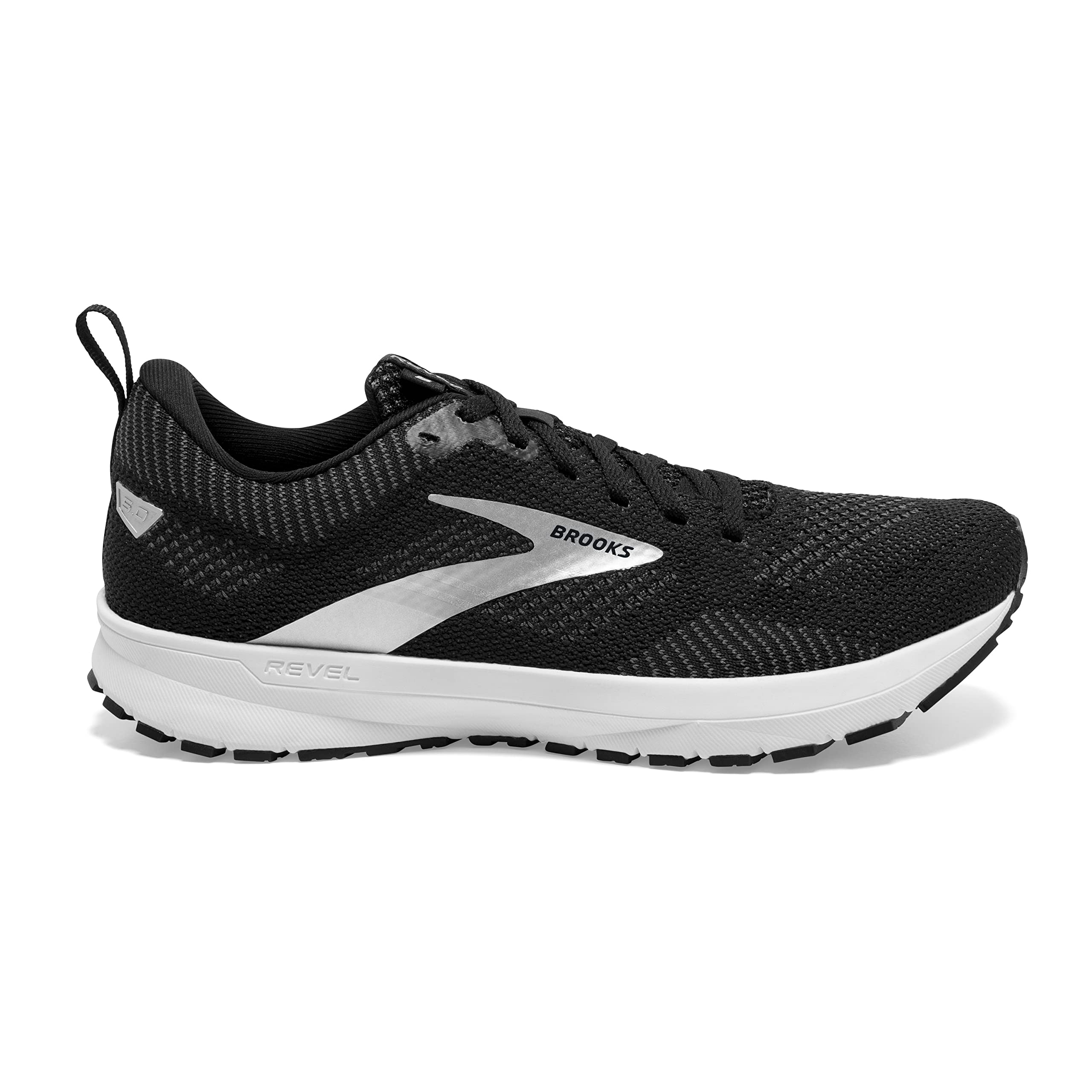 Brooks Women's Revel 5 Neutral Running Shoe - Black/Metallic/White - 10