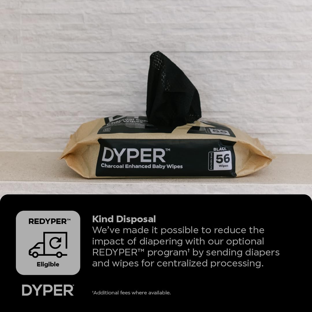 DYPER Viscose from Bamboo Baby Wet Wipes | Unscented for Sensitive Newborn Skin | Hypoallergenic | Honest Ingredients | Made with Plant-Based* Materials + 99% Water