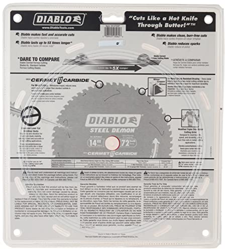 Diablo D1472CF 14-inch Steel Demon 72T Cermet II Carbide Ferrous Metal Saw Blade