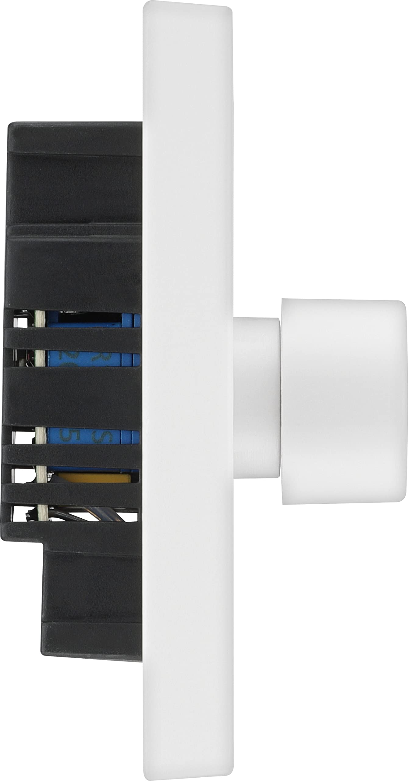 BG Electrical Single Round Push Button Dimmer Light Switch, White Moulded, Square Edge, 2-Way, 400 Watts