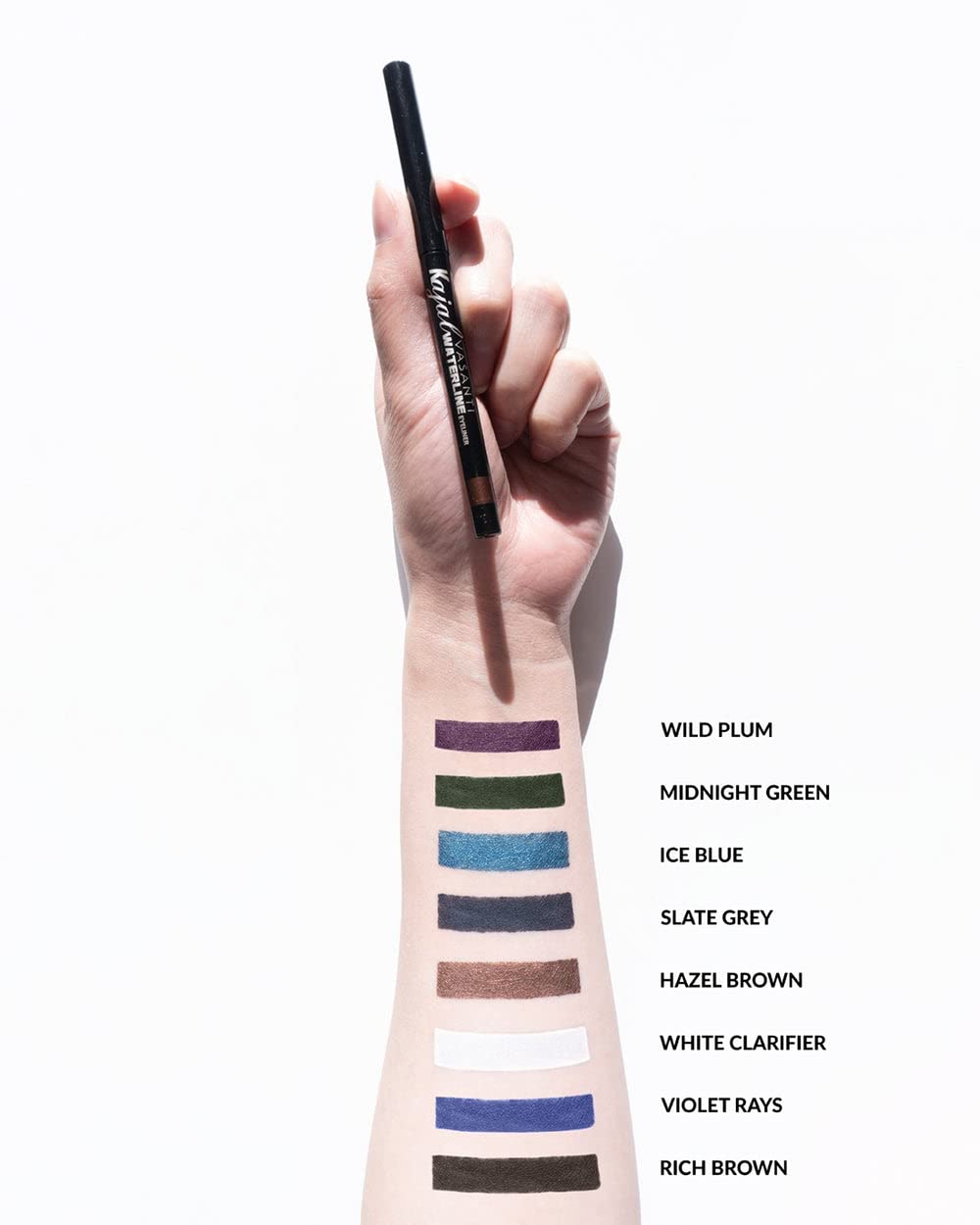 VASANTI Kajal Waterline Eyeliner Pencil - Long-lasting, Waterproof, Smudge-proof, Safe for Sensitive Eyes, Waterline Eye Liner - Opthalmologist Approved and Tested (Ice Blue)
